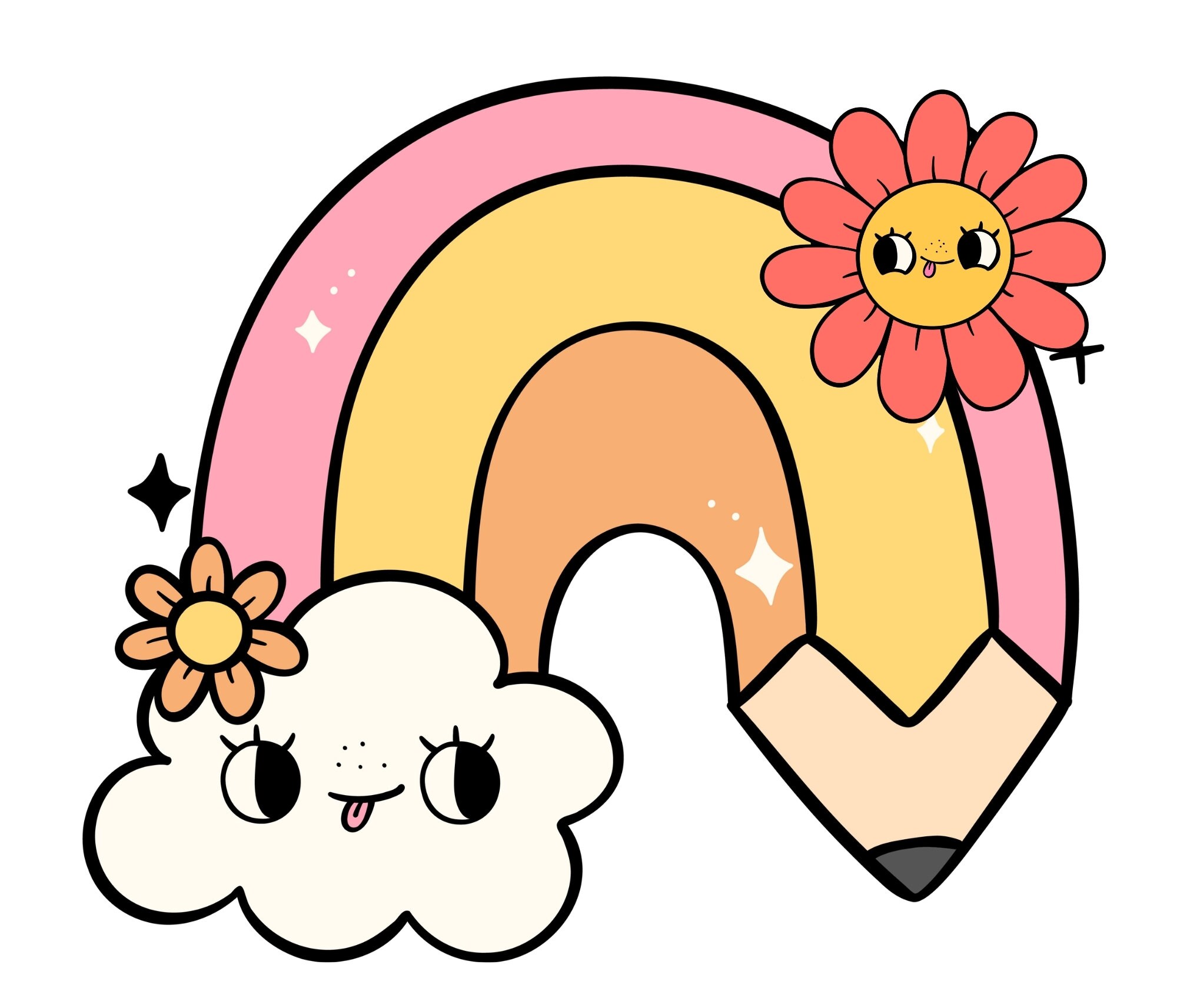 Pencil Rainbow PNG - Etsy