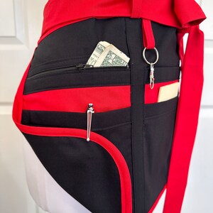 Red and Black Teacher Vendor Apron With Pockets and Zipper - Etsy
