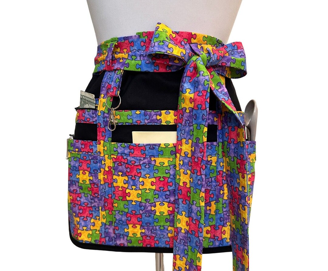 Teacher Apron Autism Awareness Teacher Apron With Pockets and - Etsy