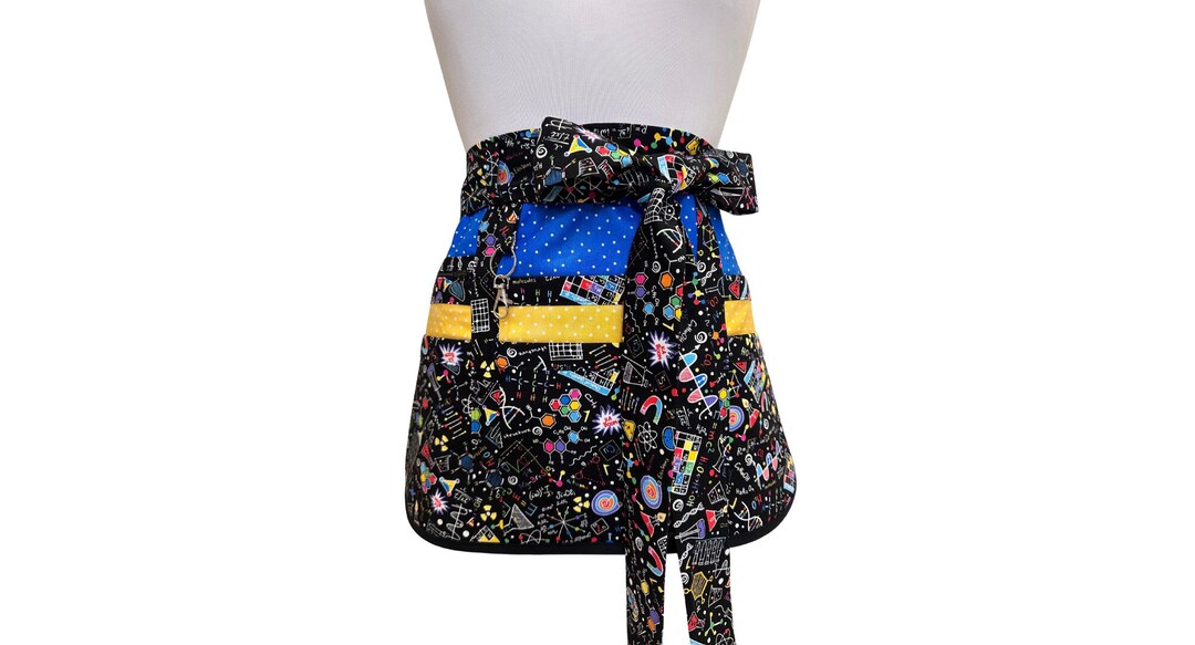 Science Math Doodles Half Apron, Teacher Gift With Zipper Pocket - Etsy
