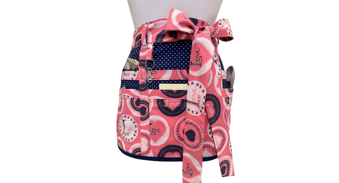 Cute Dusty Pink Valentine's Day Teacher Apron Ideal for Crafters ...