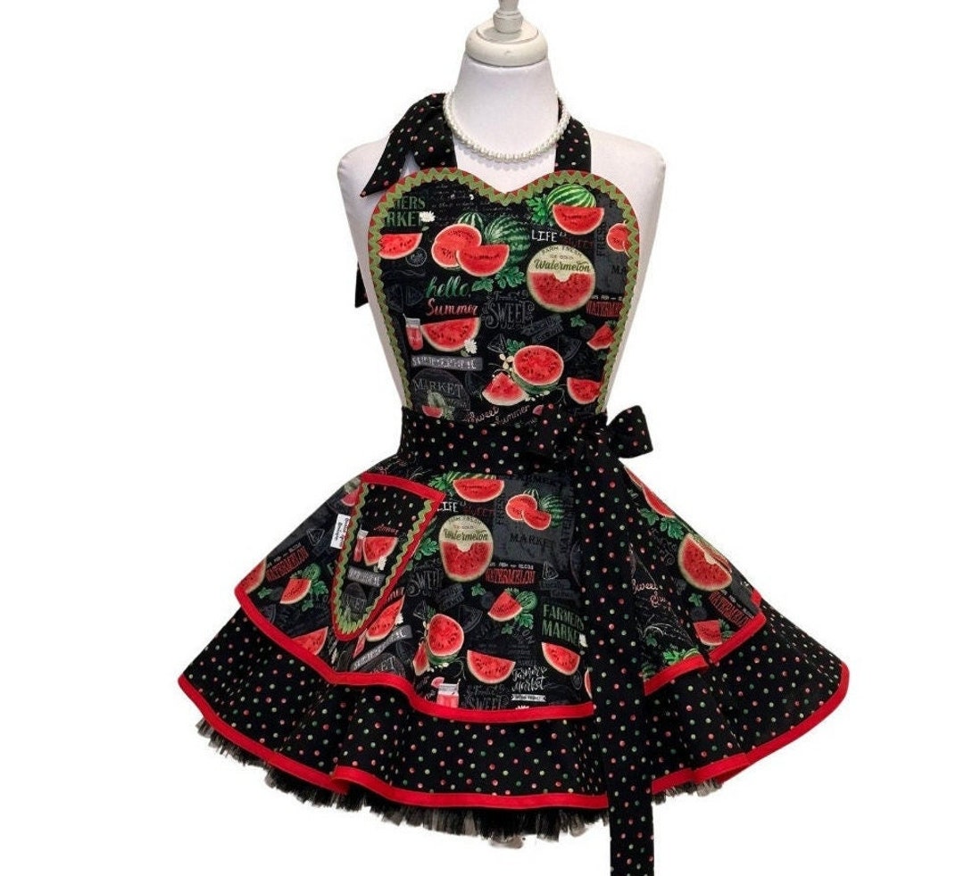 Women's Watermelon Farmhouse Kitchen Apron - Cute Apron for Summer ...
