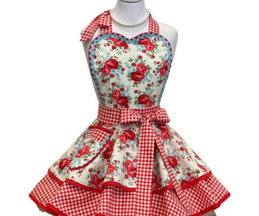 Vintage-inspired Women's Cute Shabby Chic Pin-up Kitchen Apron ...