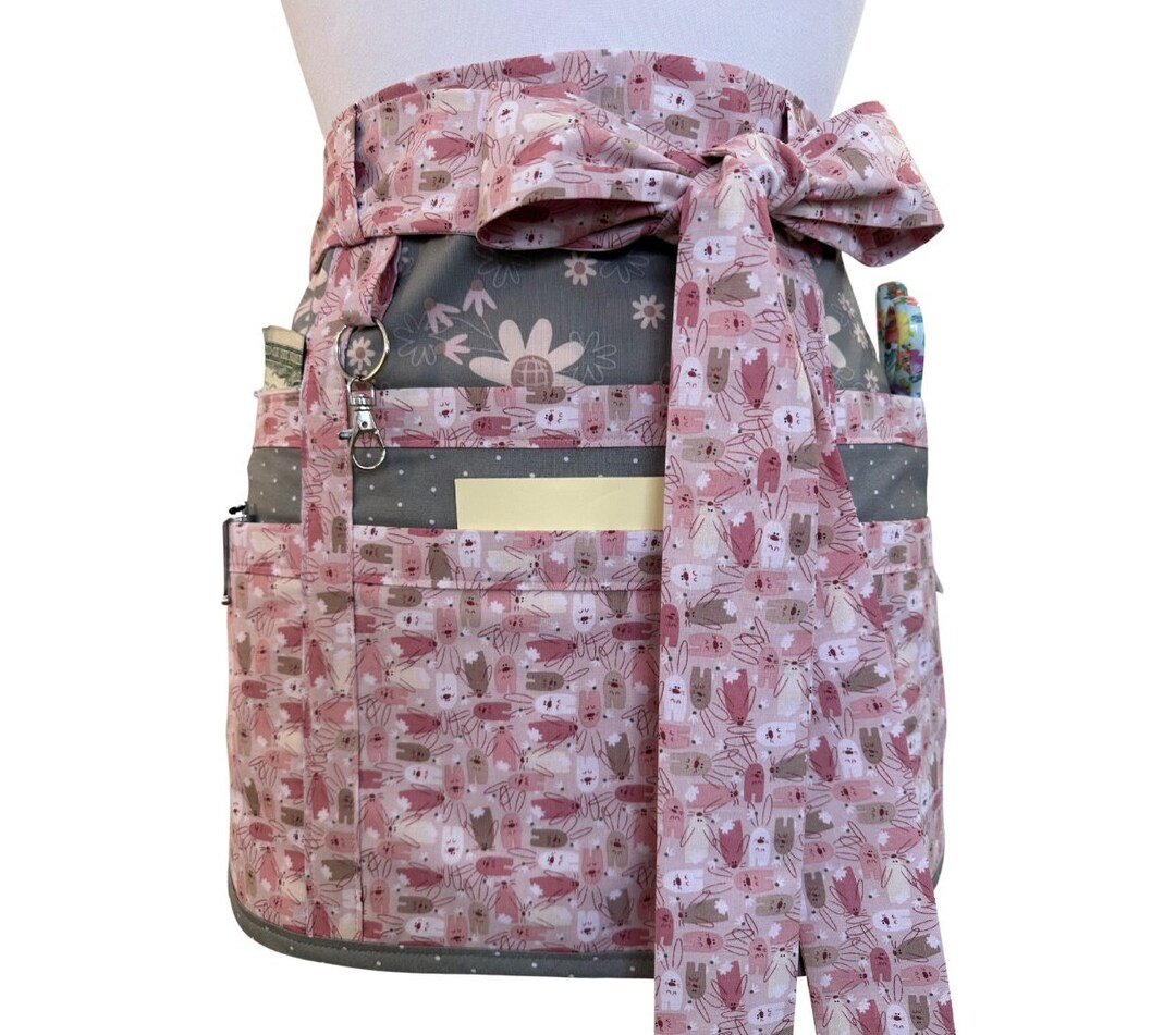 Sweet Bunny Teacher Vendor Apron With Pockets and Zipper, Easter ...