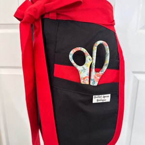 Red and Black Teacher Vendor Apron With Pockets and Zipper - Etsy