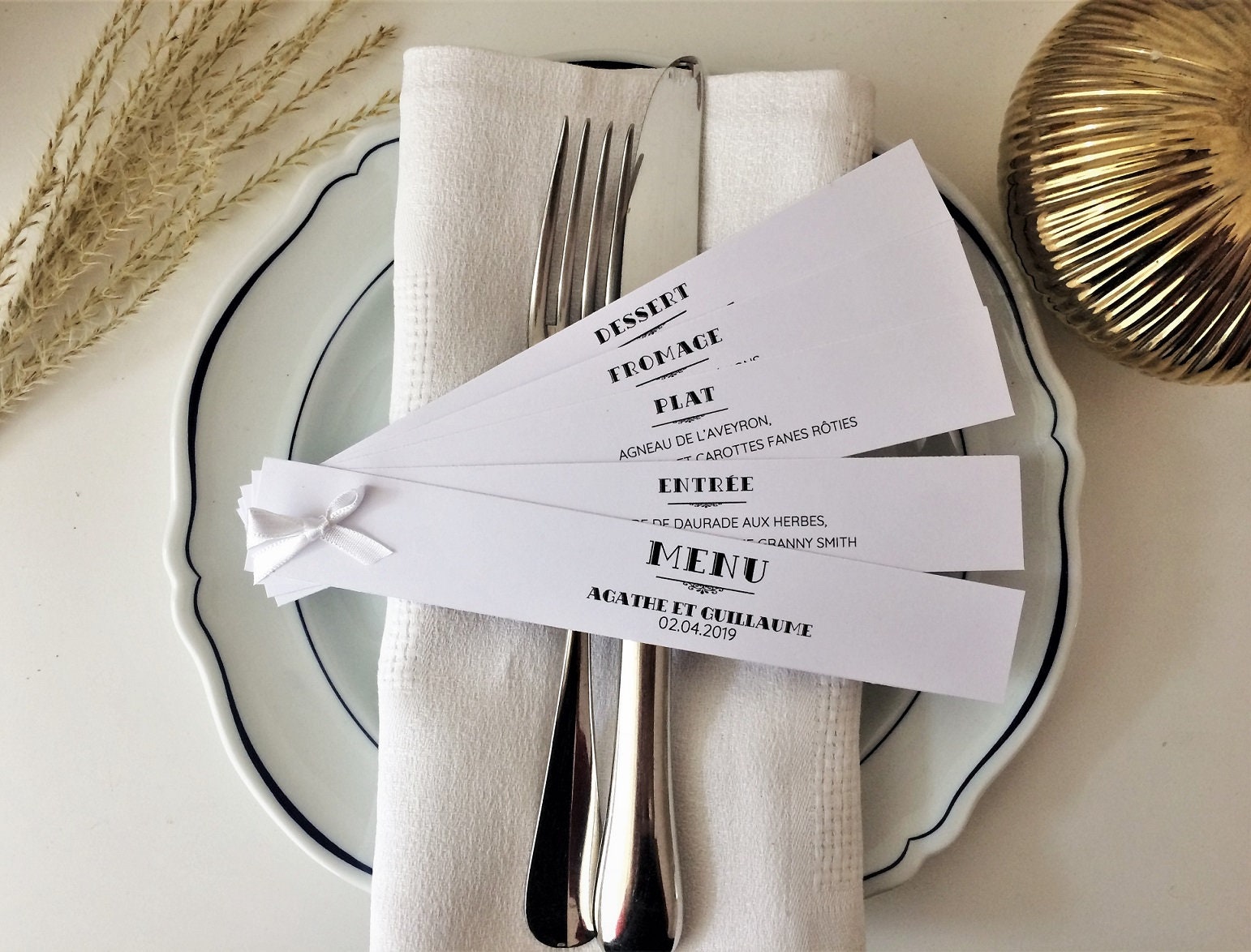 Personalized Fan Menu Wedding or Baptism Table Decoration - Etsy Australia