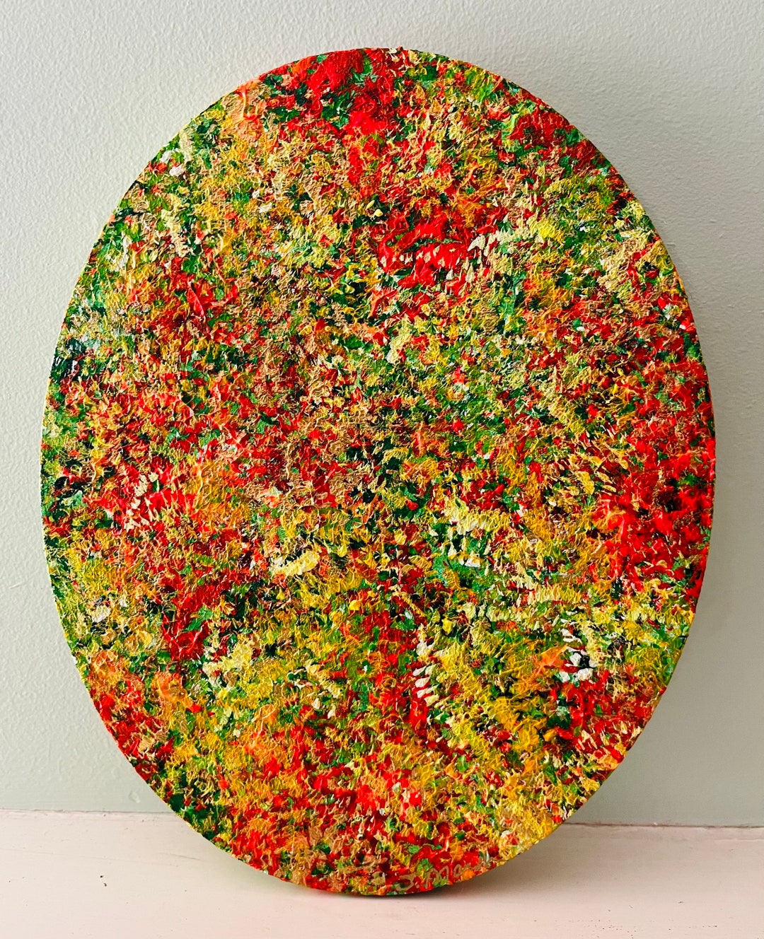 Autumn IV, 8”x10” Oval Canvas Painting - Etsy