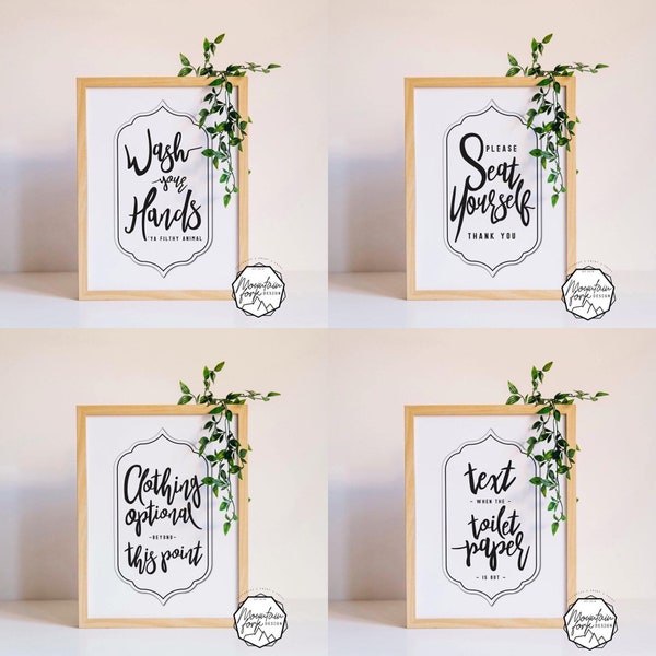 Clever Bathroom Signs - Etsy