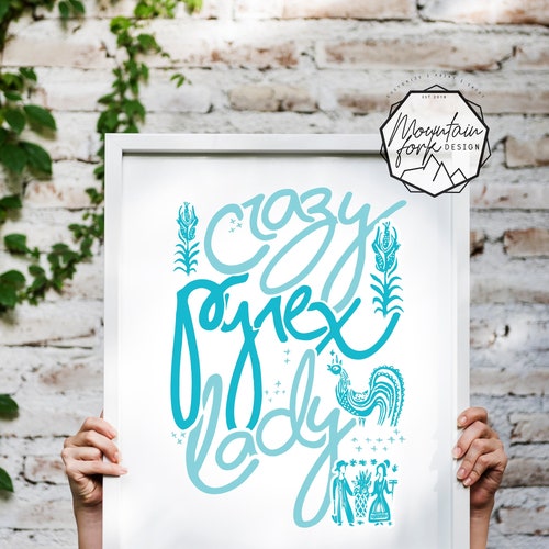 Butterprint Pyrex Crazy Pyrex Lady Svg/clip Art - Etsy