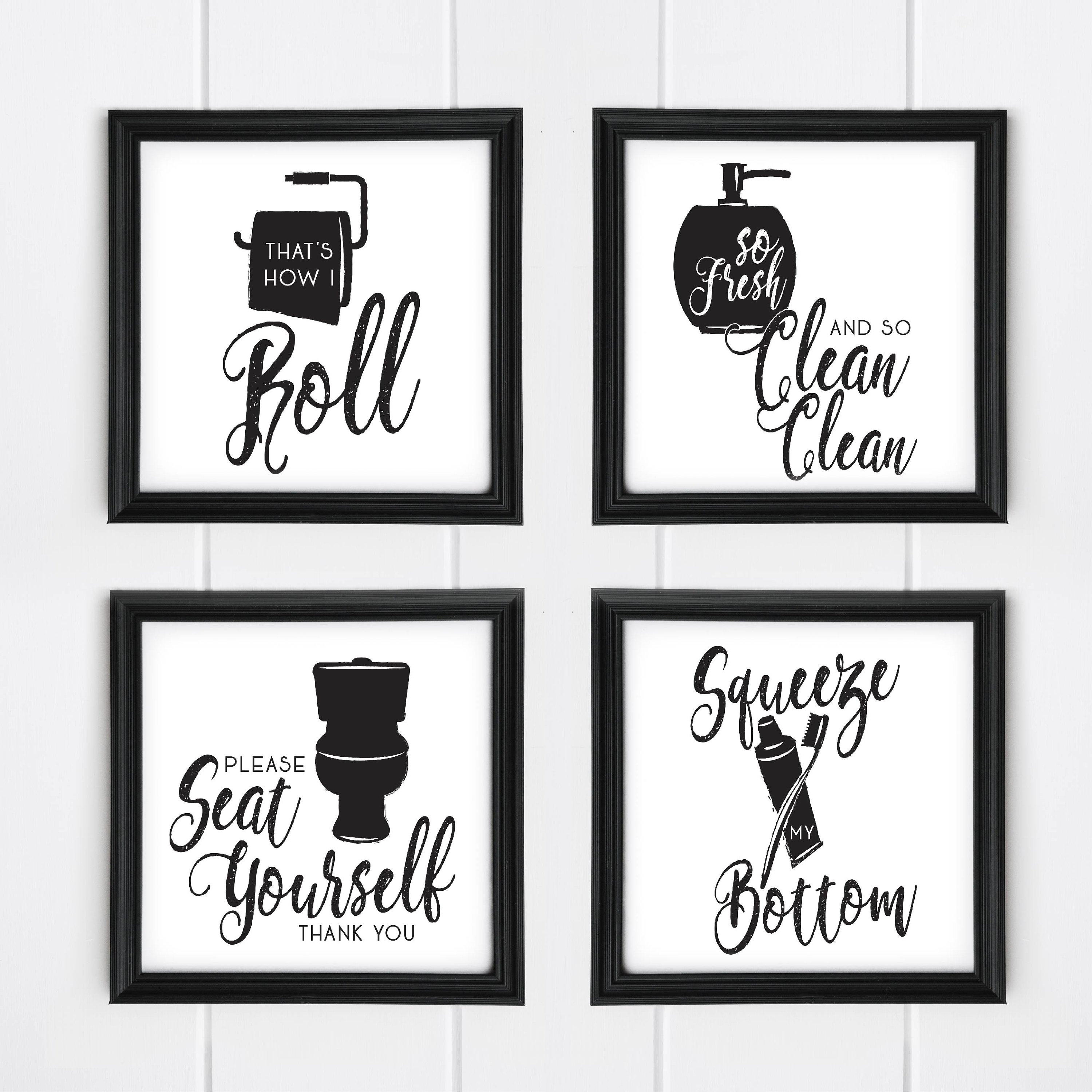 Bathroom Break chuckles & Chalk INSTANT PRINT set of 4, 1 FREE - Etsy