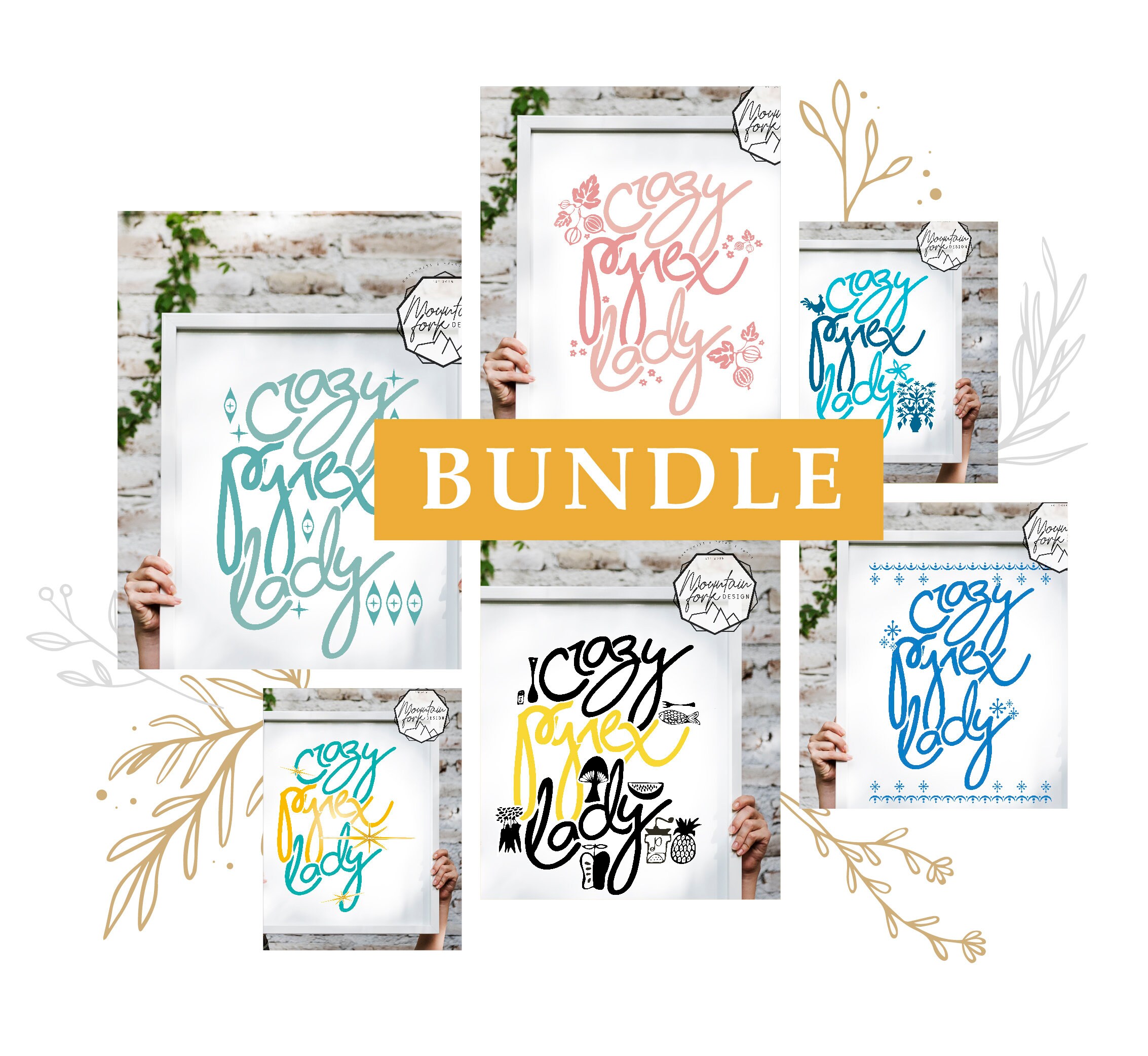 Crazy Pyrex Lady SVG Clip Art Bundle (digital Download) - Etsy