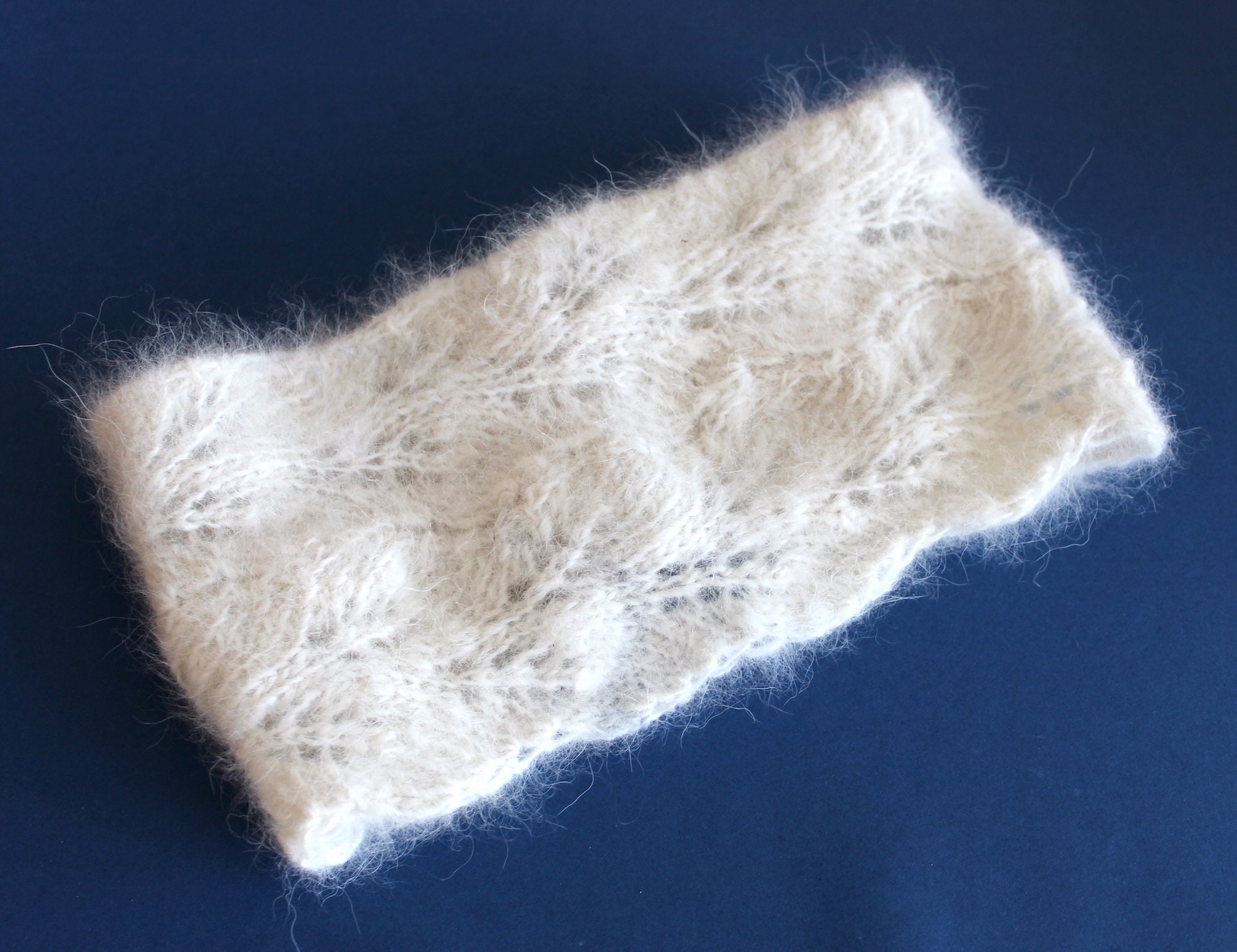 Hand-knitted Samoyed Wool White Headband Cozy Winter Accessory - Etsy