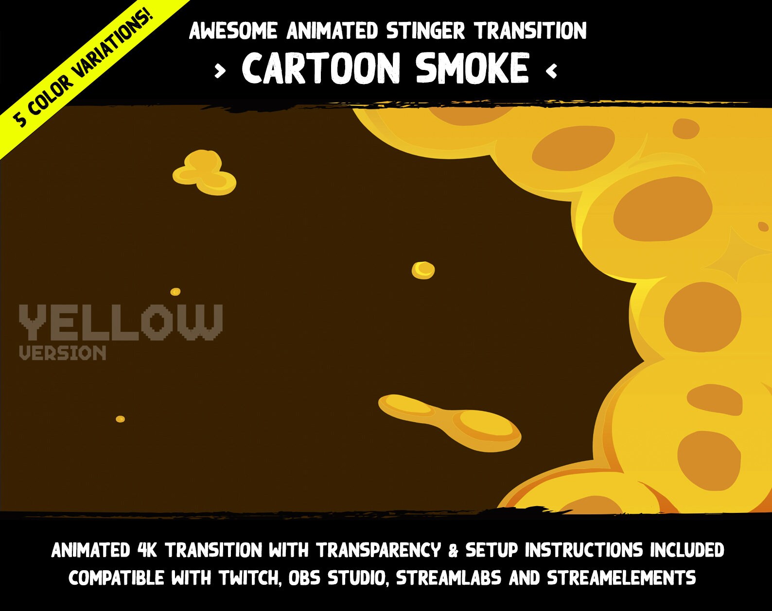 5x Stinger Transition Pack: Cartoon Smoke | Twitch | Streaming | Cute ...