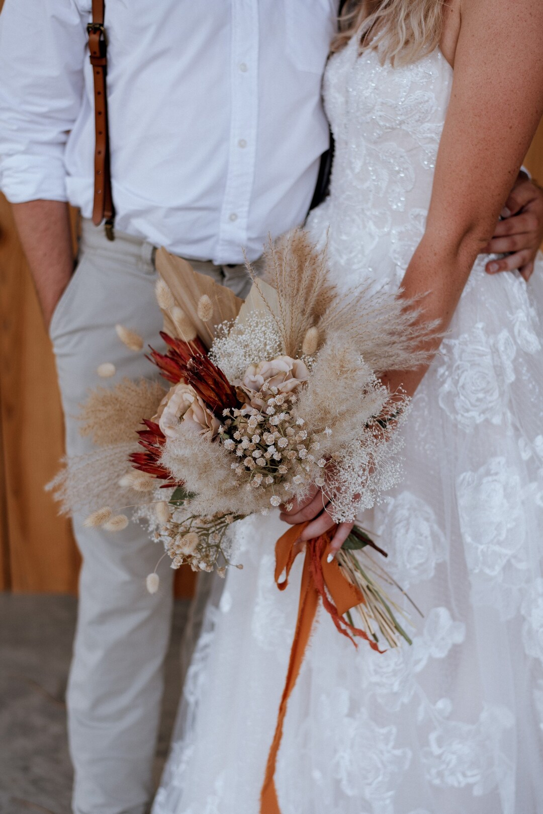 Burnt Orange Bridal Bouquet - Etsy