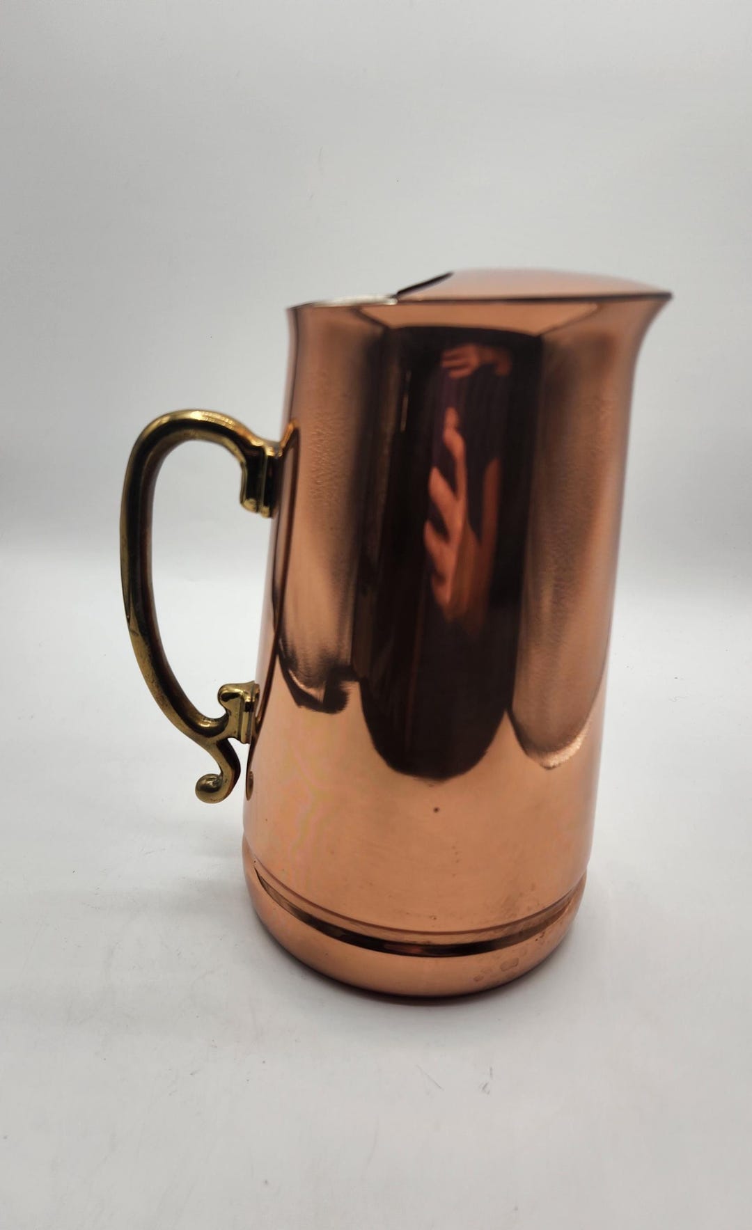 Vintage ODI Solid Copper Pitcher W/ Brass Handle --8.5" Tall - Etsy