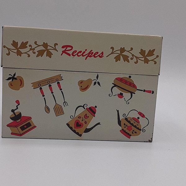 Metal Recipe Box - Etsy