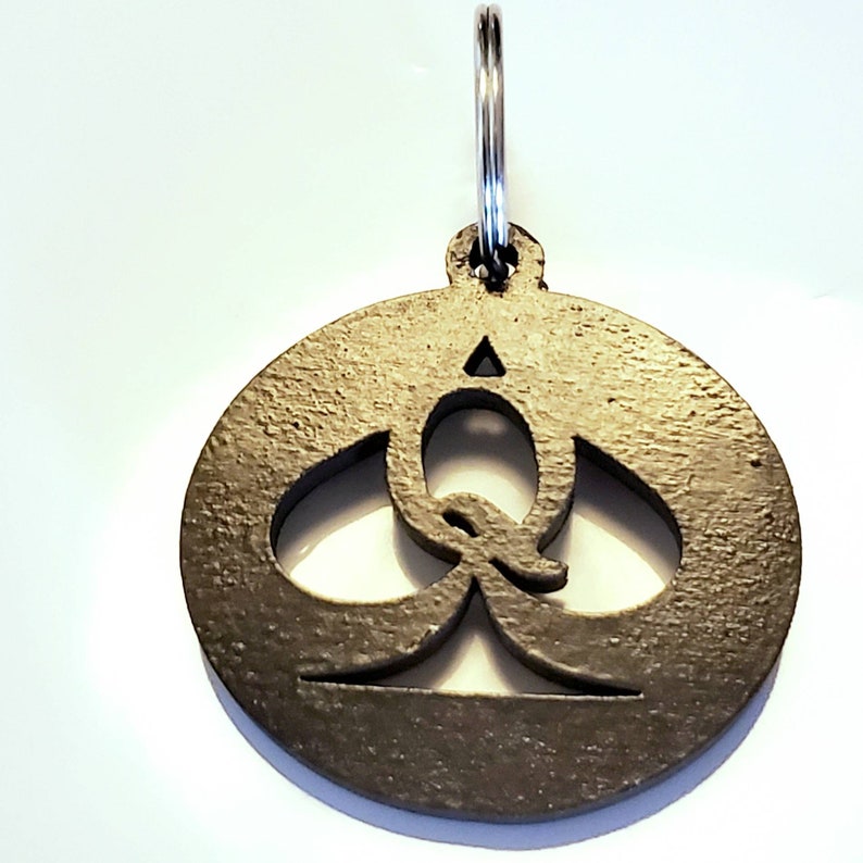 Queen of Spades Qos Keychain. 2 Inch Qos Black Wooden Key Chain ...