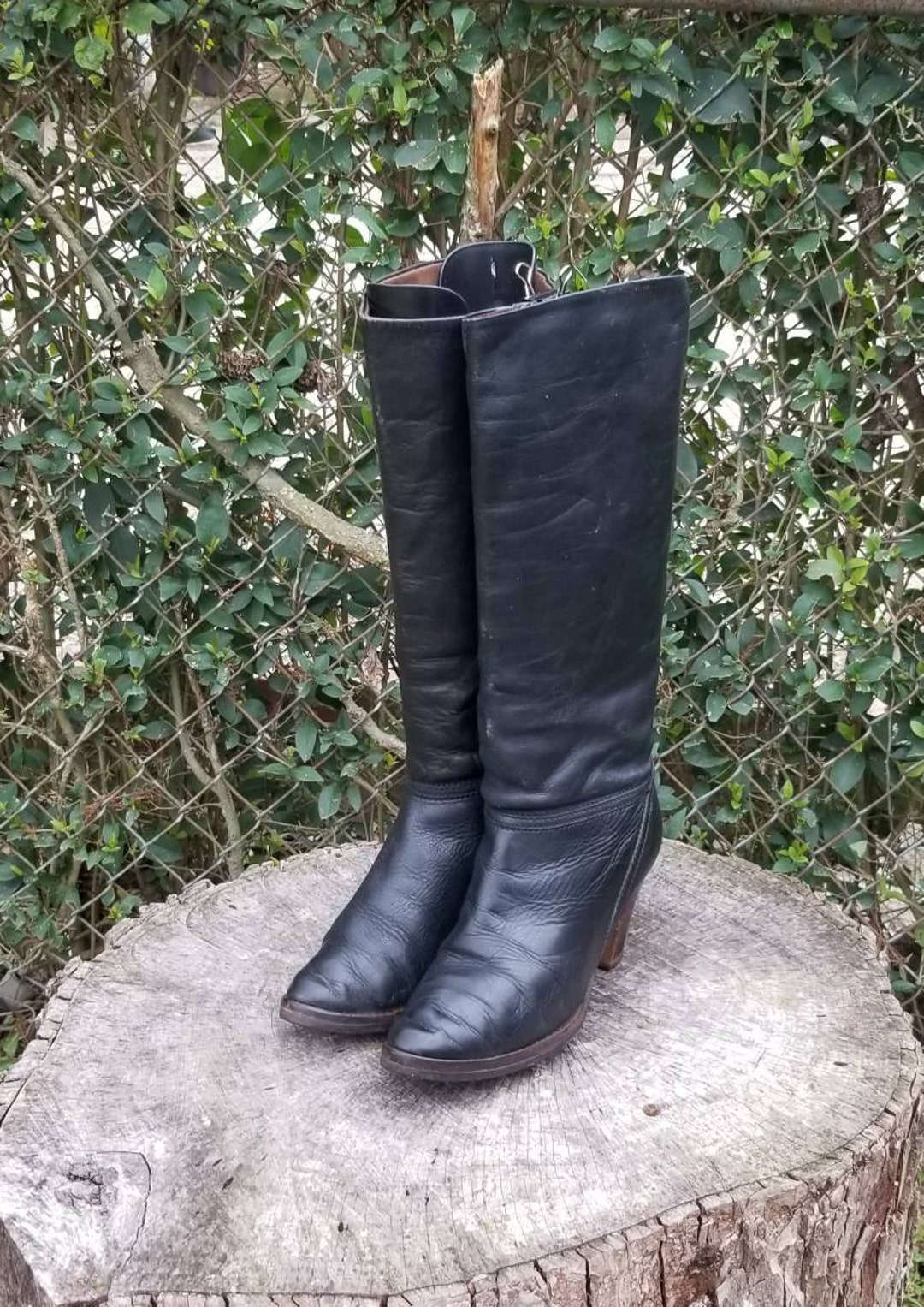 Sz 7.5 Vintage Genuine Leather Riding Boots by Thom Mccann/mid-calf ...