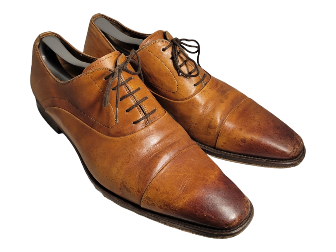 Magnanni Men's Saffron Oxford Size 12M Cap Toe Dress Shoe Tan Brown ...