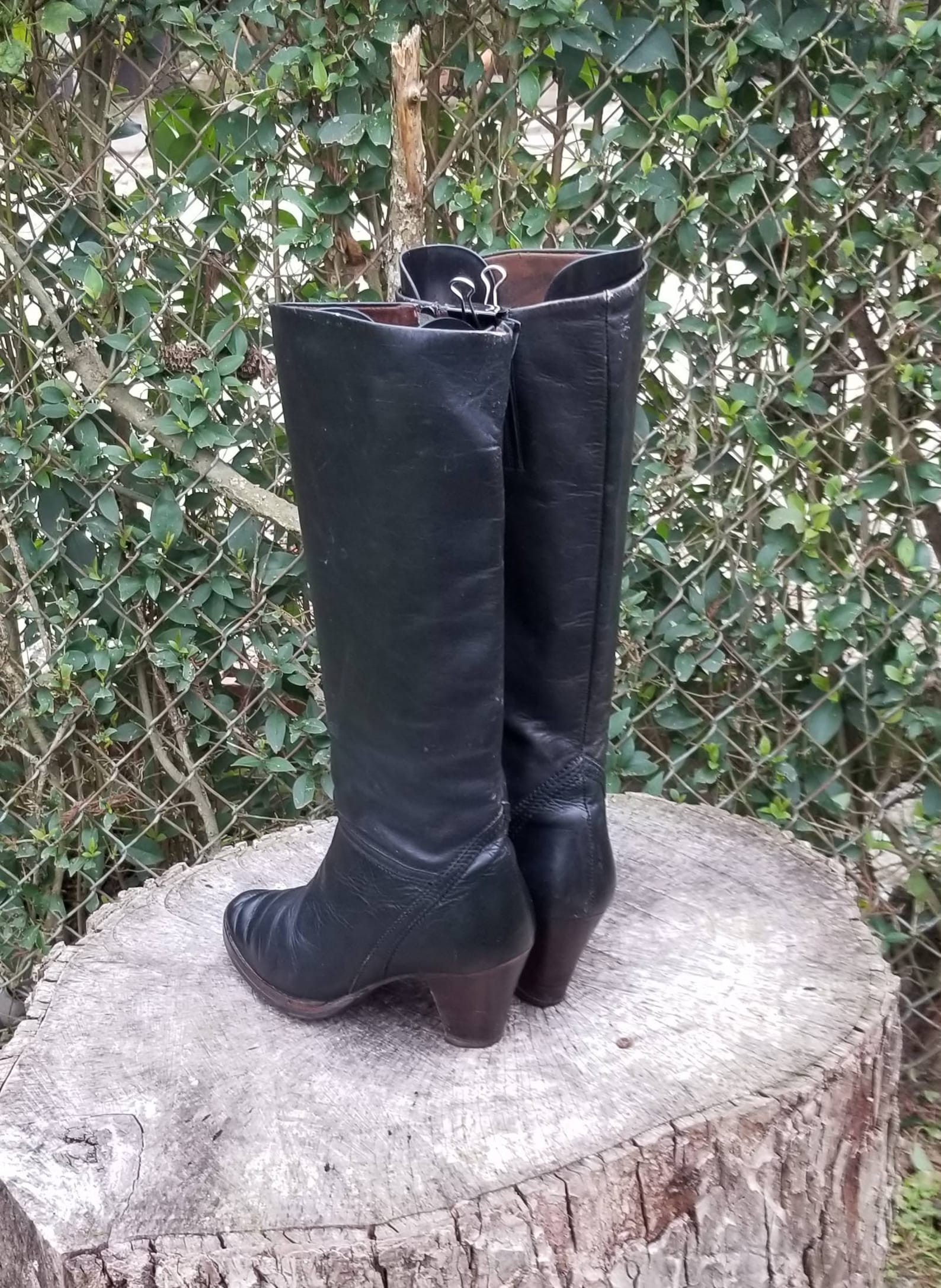 Sz 7.5 Vintage Genuine Leather Riding Boots by Thom Mccann/mid-calf ...