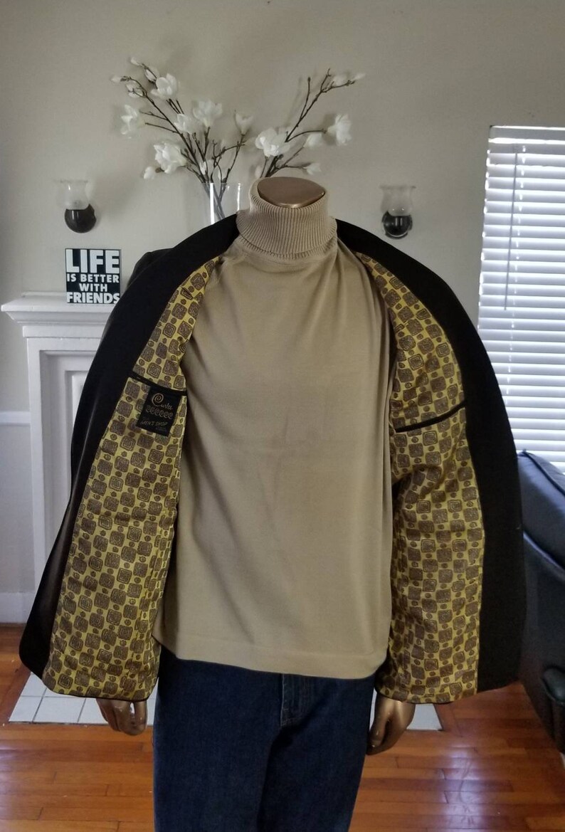 Vintage 100% Polyester Brown Blazer by Curlee Mens Shop/ 42R - Etsy