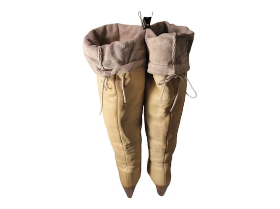 Vintage Zodiac 18” TALL Suede/Leather BOOTS Western D… - Gem