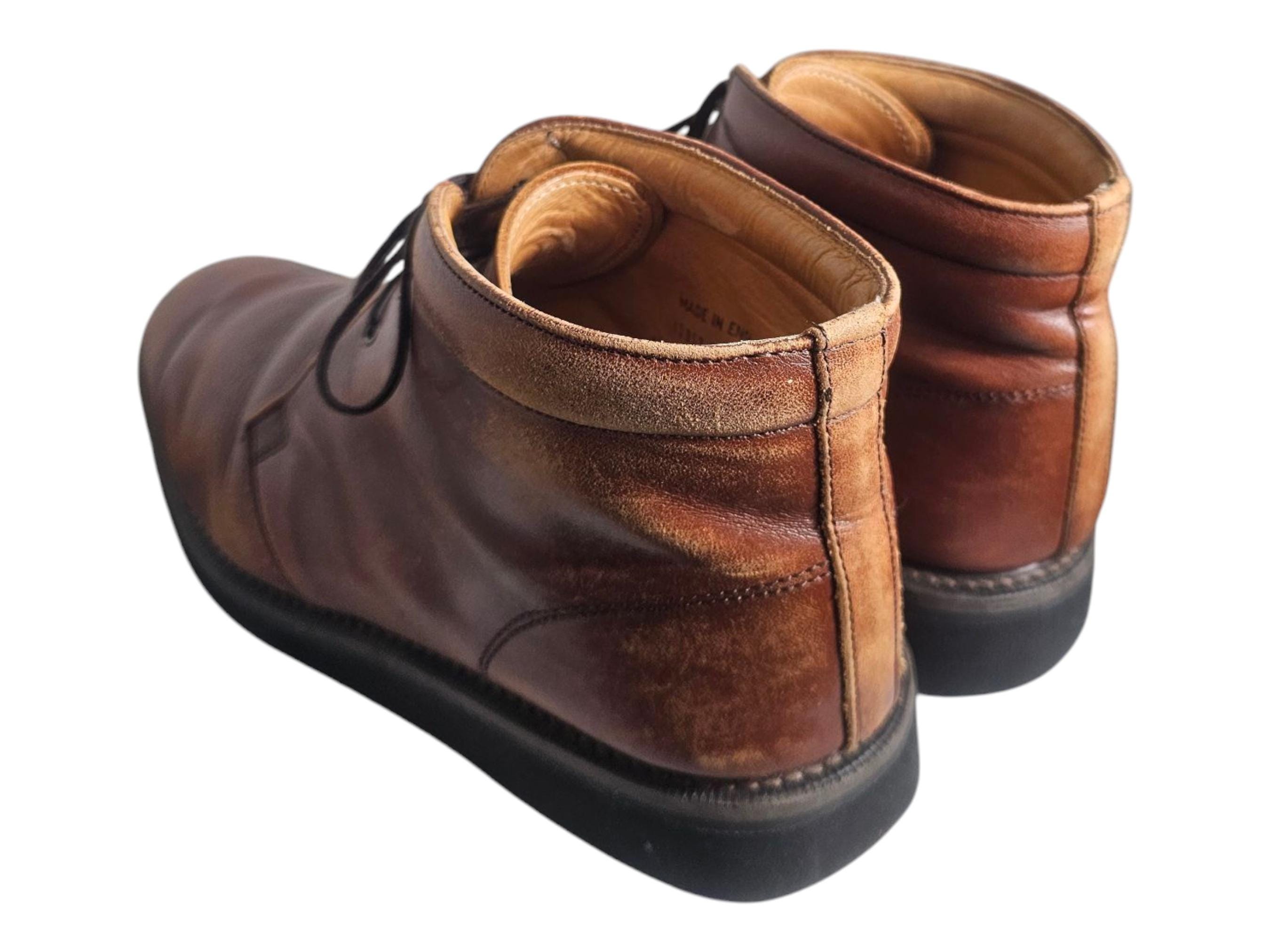 George Cox Barrie Ltd Custom Grade England Men Brown Leather Boots Size ...