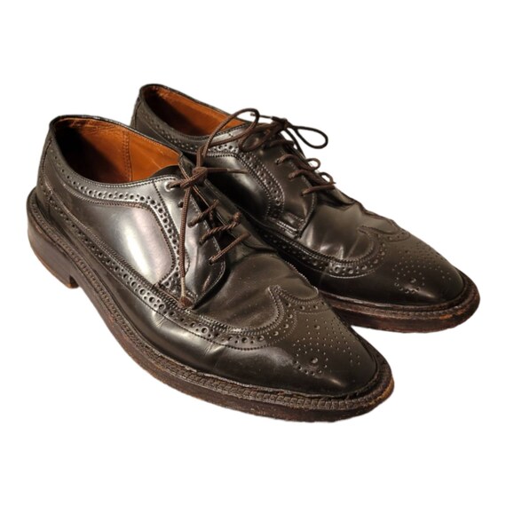 Vintage Wingtip Dress Shoes Size 8 B/dark Brown Men's - Etsy