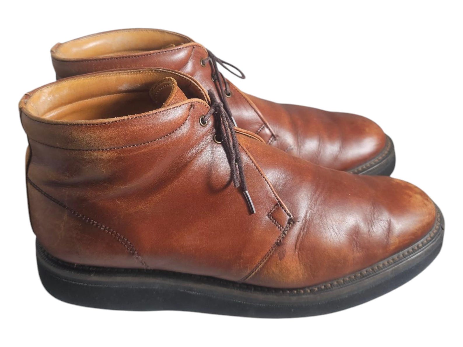 George Cox Barrie Ltd Custom Grade England Men Brown Leather Boots Size ...