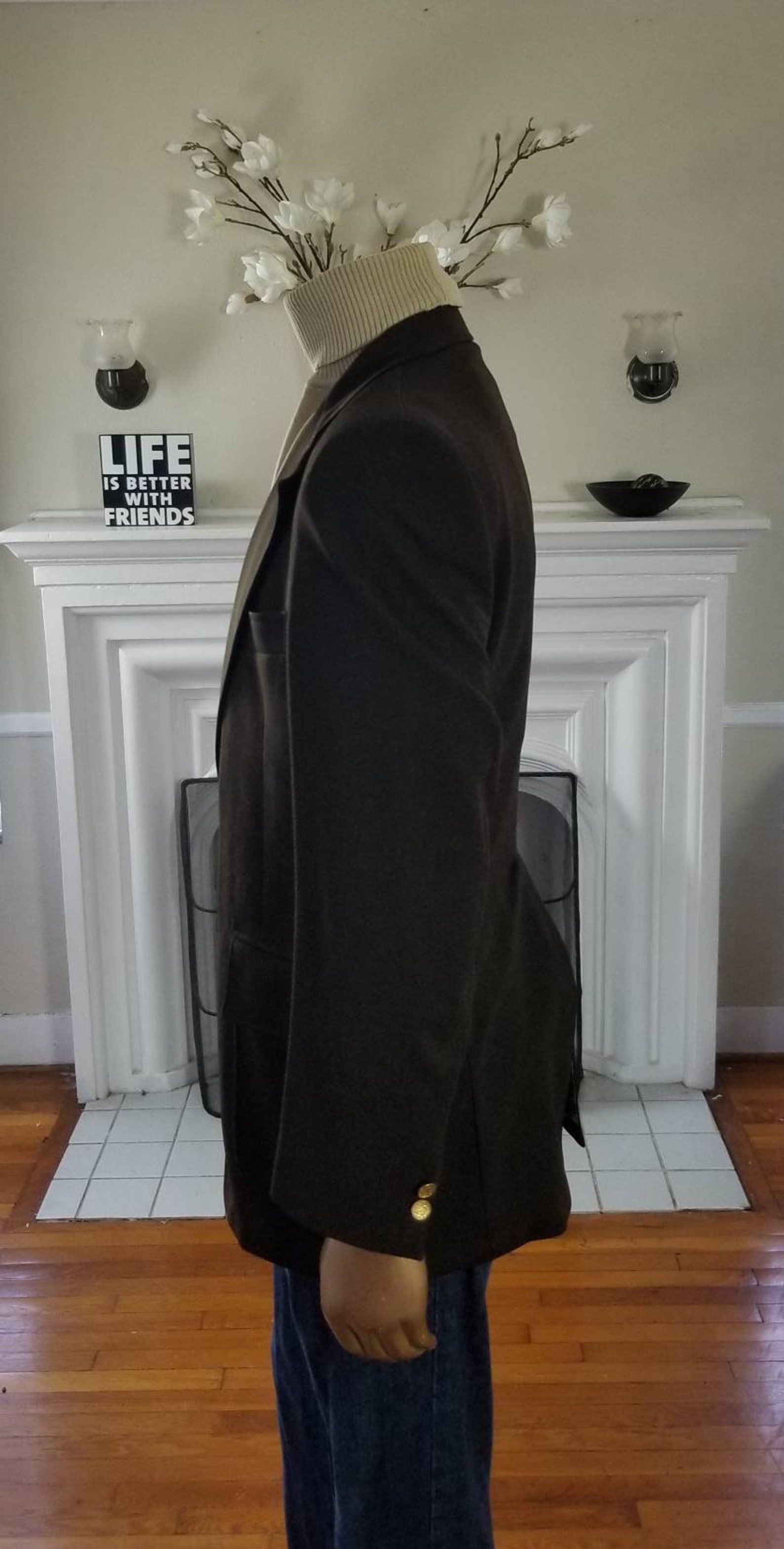 Vintage 100% Polyester Brown Blazer by Curlee Mens Shop/ 42R - Etsy