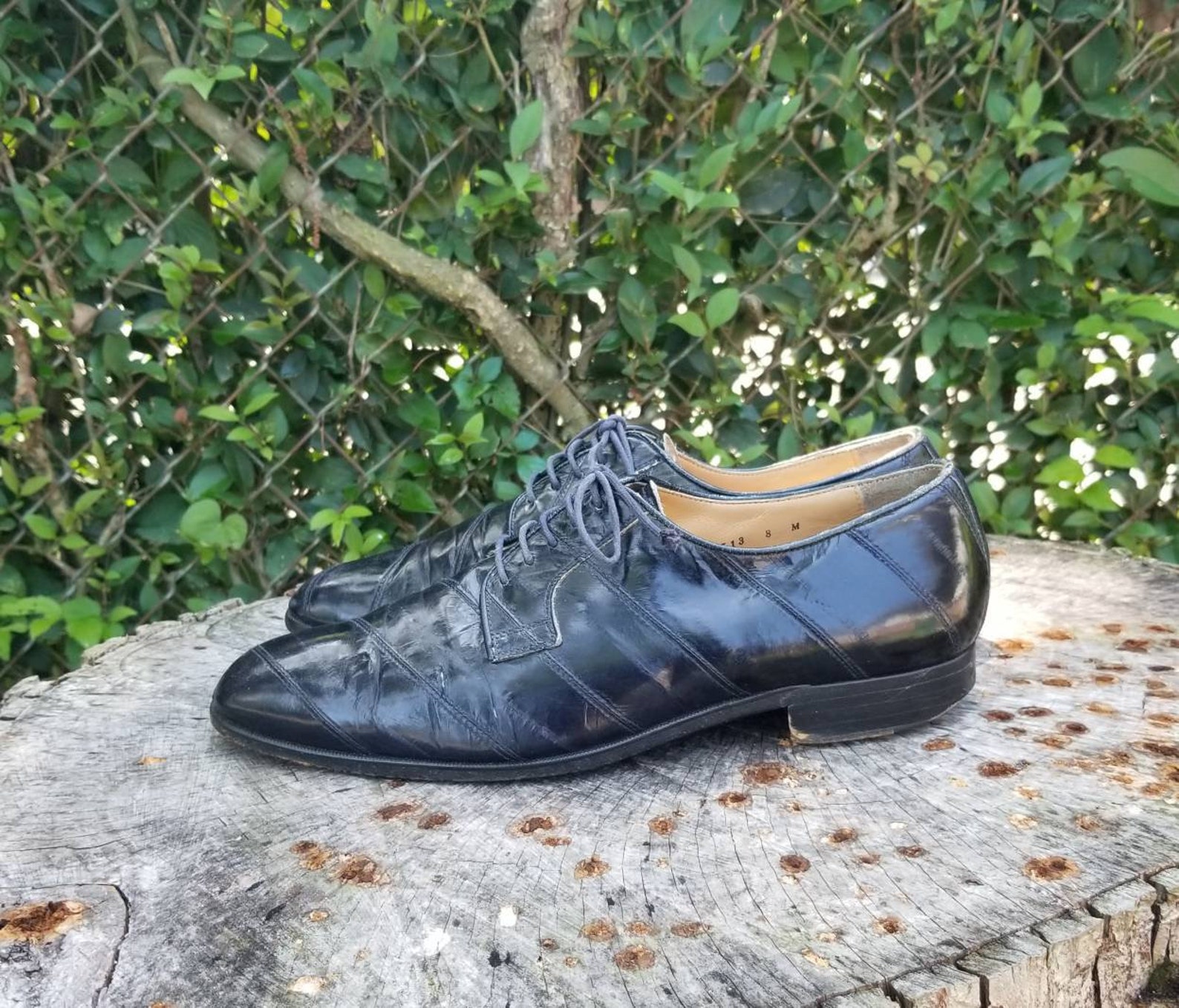 Sz 8 Vintage Carlo Morandi Genuine EEL Skin Lace up Dress Shoes - Etsy