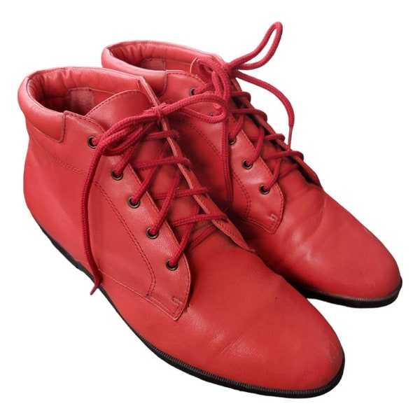 Red Ankle Boots - Etsy