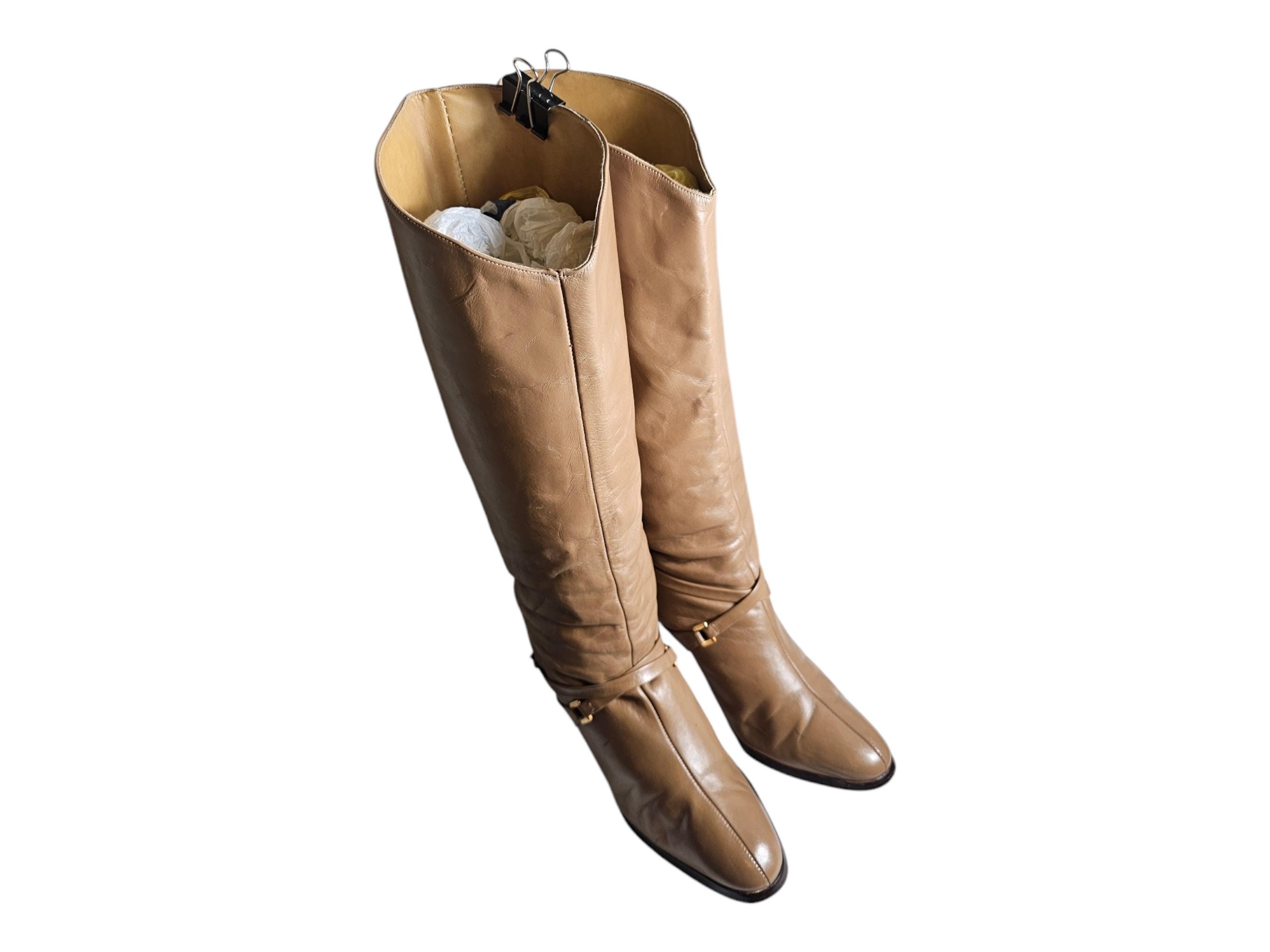 Vintage Joyce California Leather Knee High Boots - 1970s Tan Size 9 - Etsy