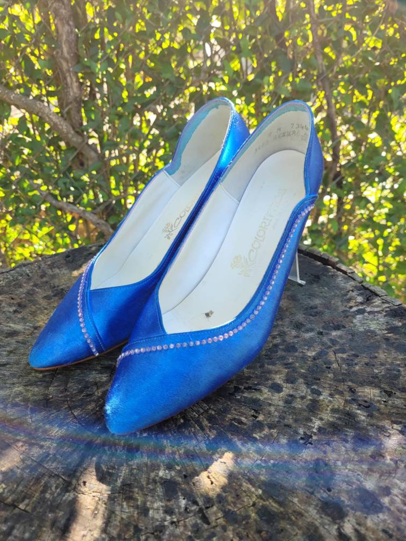Vintage Blue Satin Pumps by Coloriffics Size 7m/women Dress - Etsy