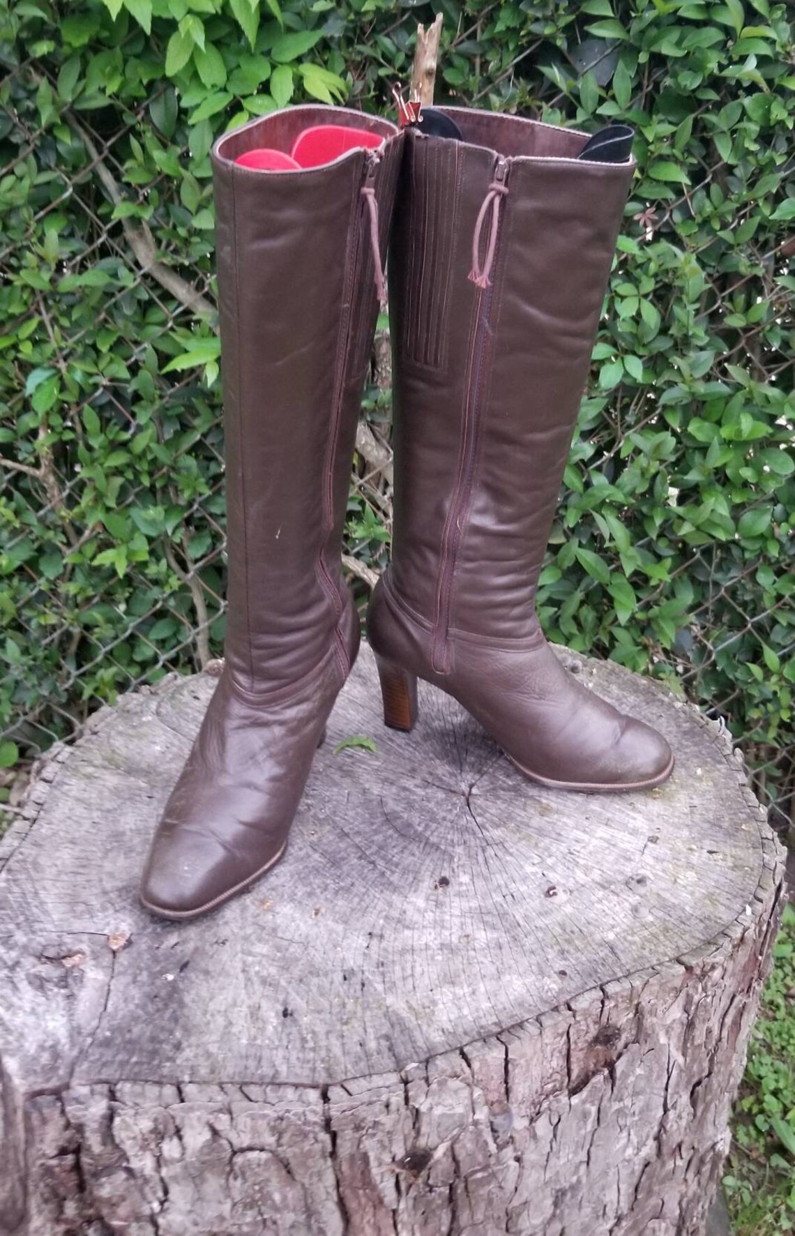 Vintage 80s Cobbies Riding Boots: Brown Leather Knee High Boots, Size 9 ...