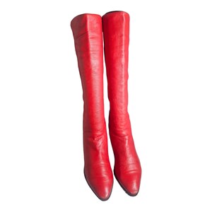 Vintage Red Hot Leather Boots Size 8 M Red Riding Boots - Etsy