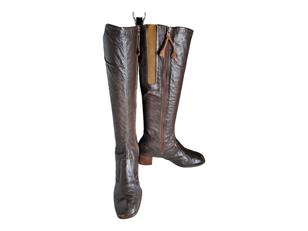 Vintage Cobbies Brown Genuine Leather Disco Boots From the 70s 6.5B - Etsy