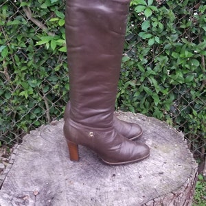 Vintage 80s Cobbies Riding Boots: Brown Leather Knee High Boots, Size 9 ...
