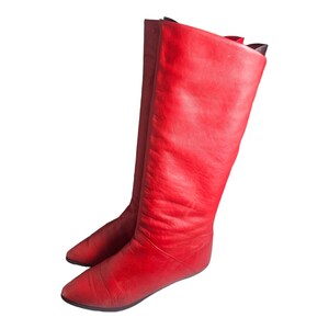 Vintage Red Hot Leather Boots Size 8 M Red Riding Boots - Etsy