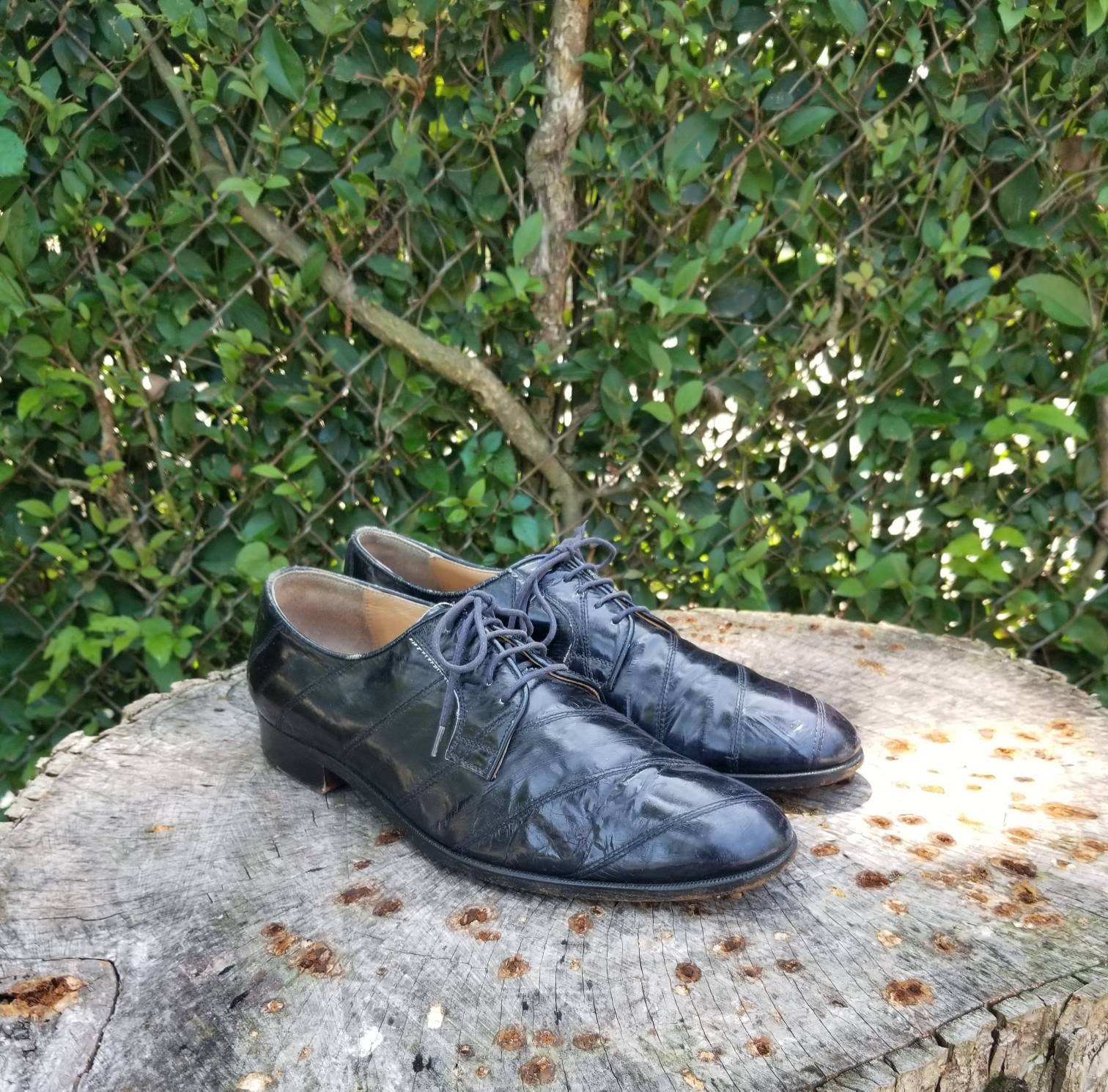 Sz 8 Vintage Carlo Morandi Genuine EEL Skin Lace up Dress Shoes - Etsy