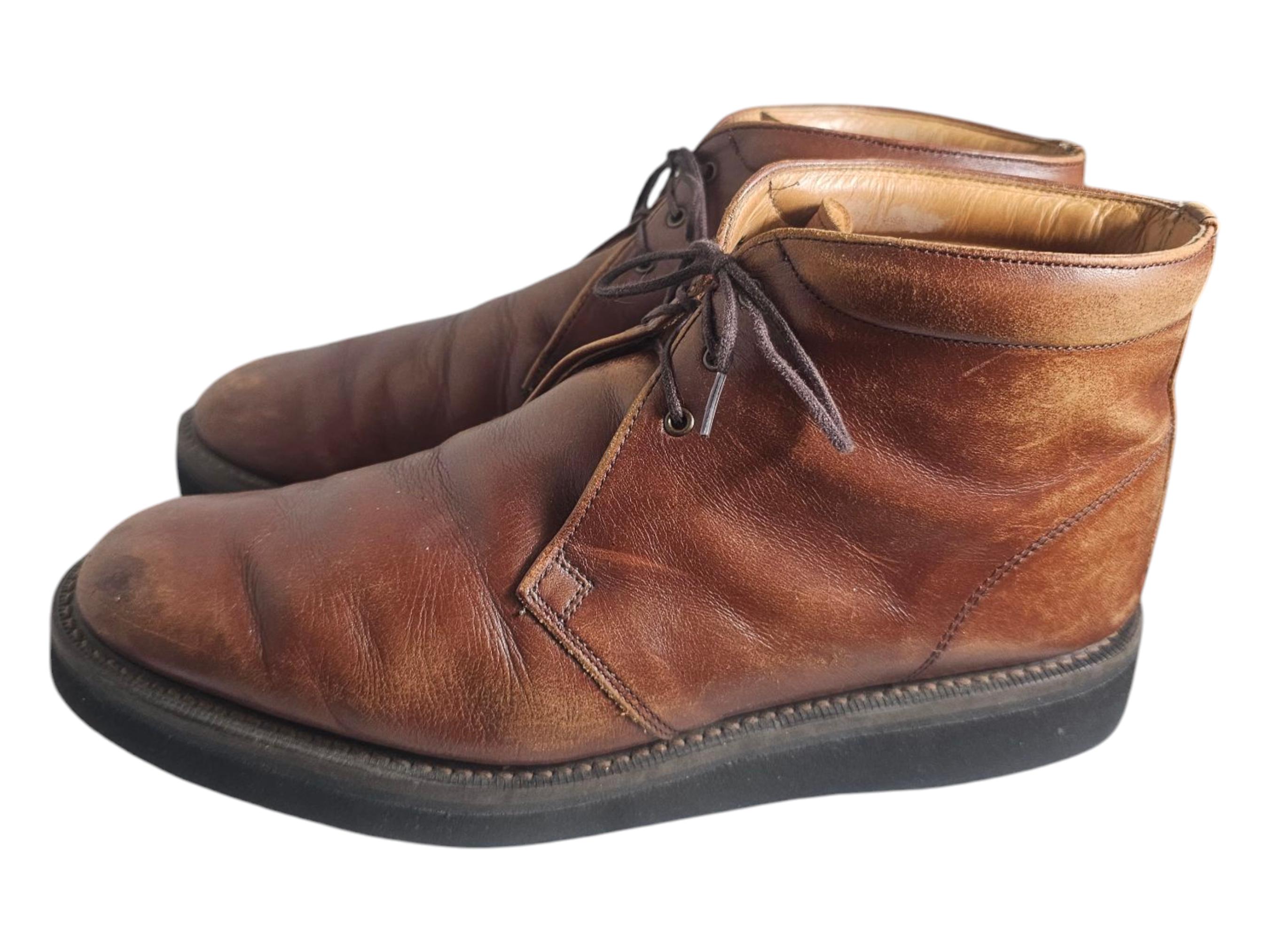 George Cox Barrie Ltd Custom Grade England Men Brown Leather Boots Size ...