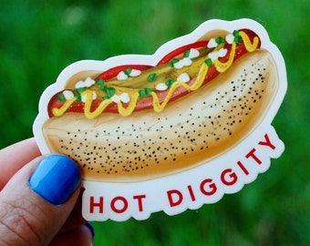 Hot Dog Sticker - Etsy