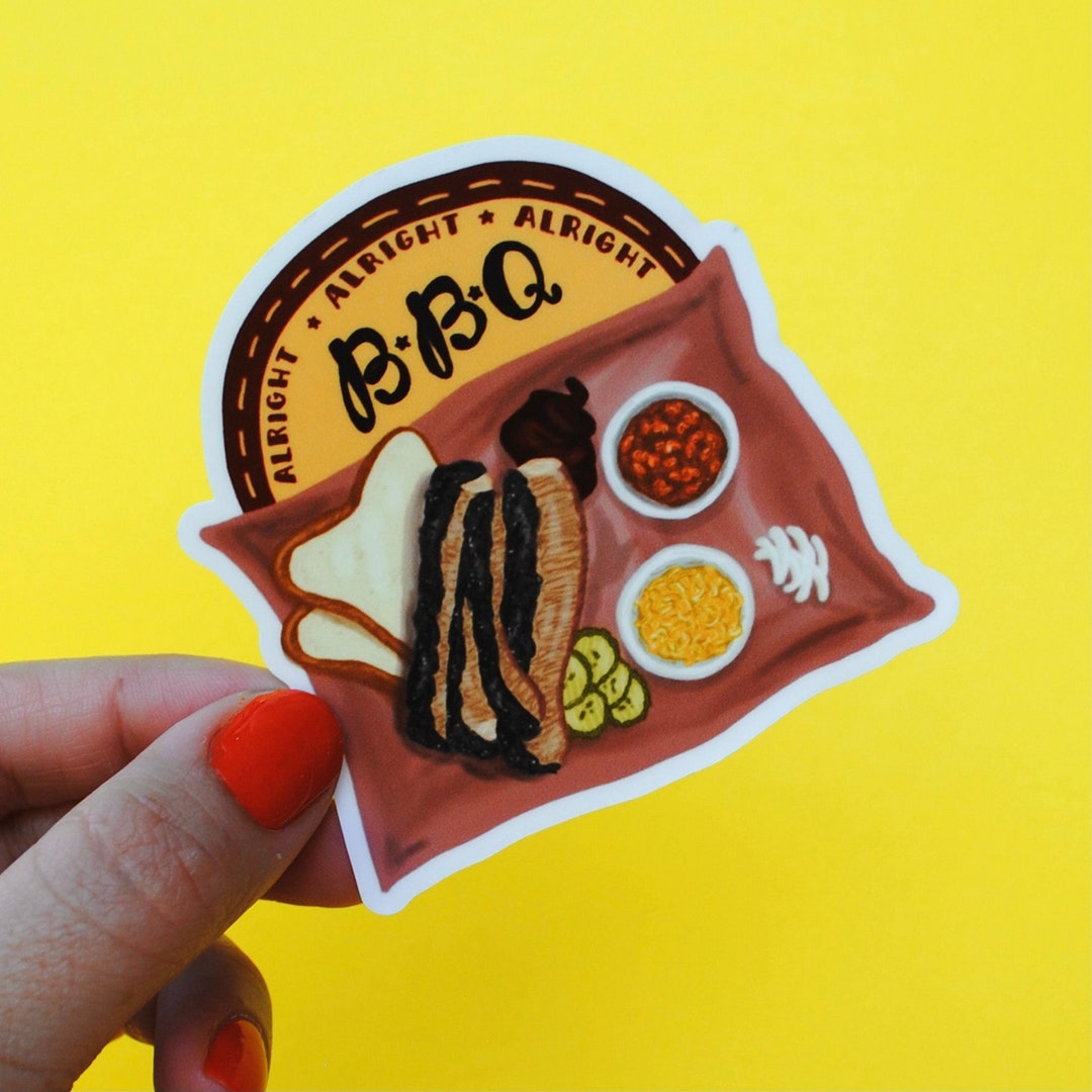 Texas BBQ Plate Vinyl Sticker BBQ Sticker 3 - Etsy