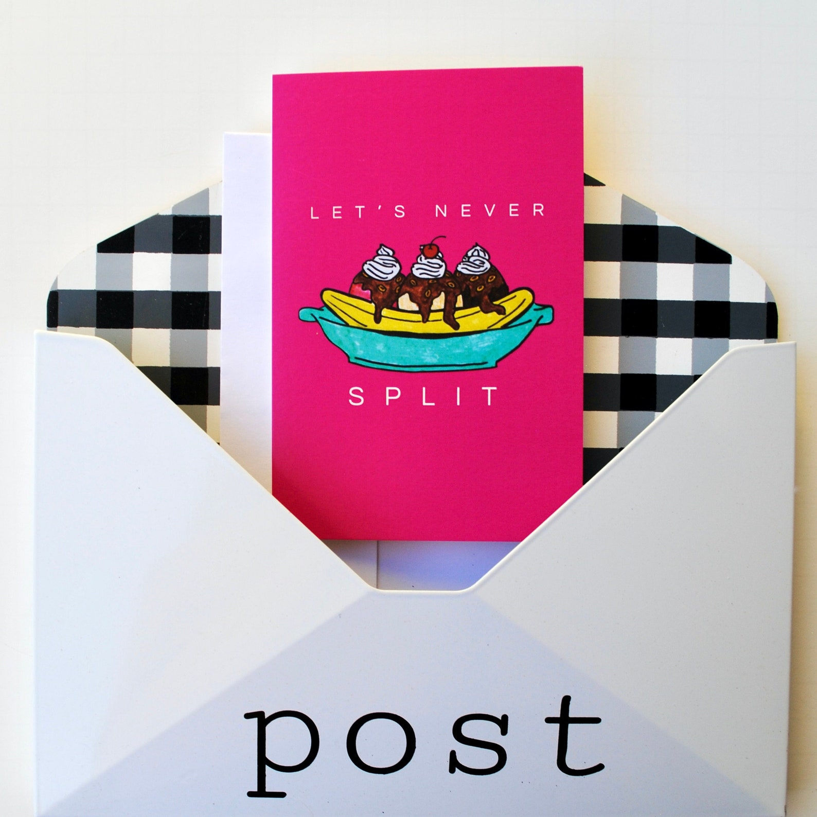 Lets Never Split Card Banana Split Greeting Card Cute - Etsy