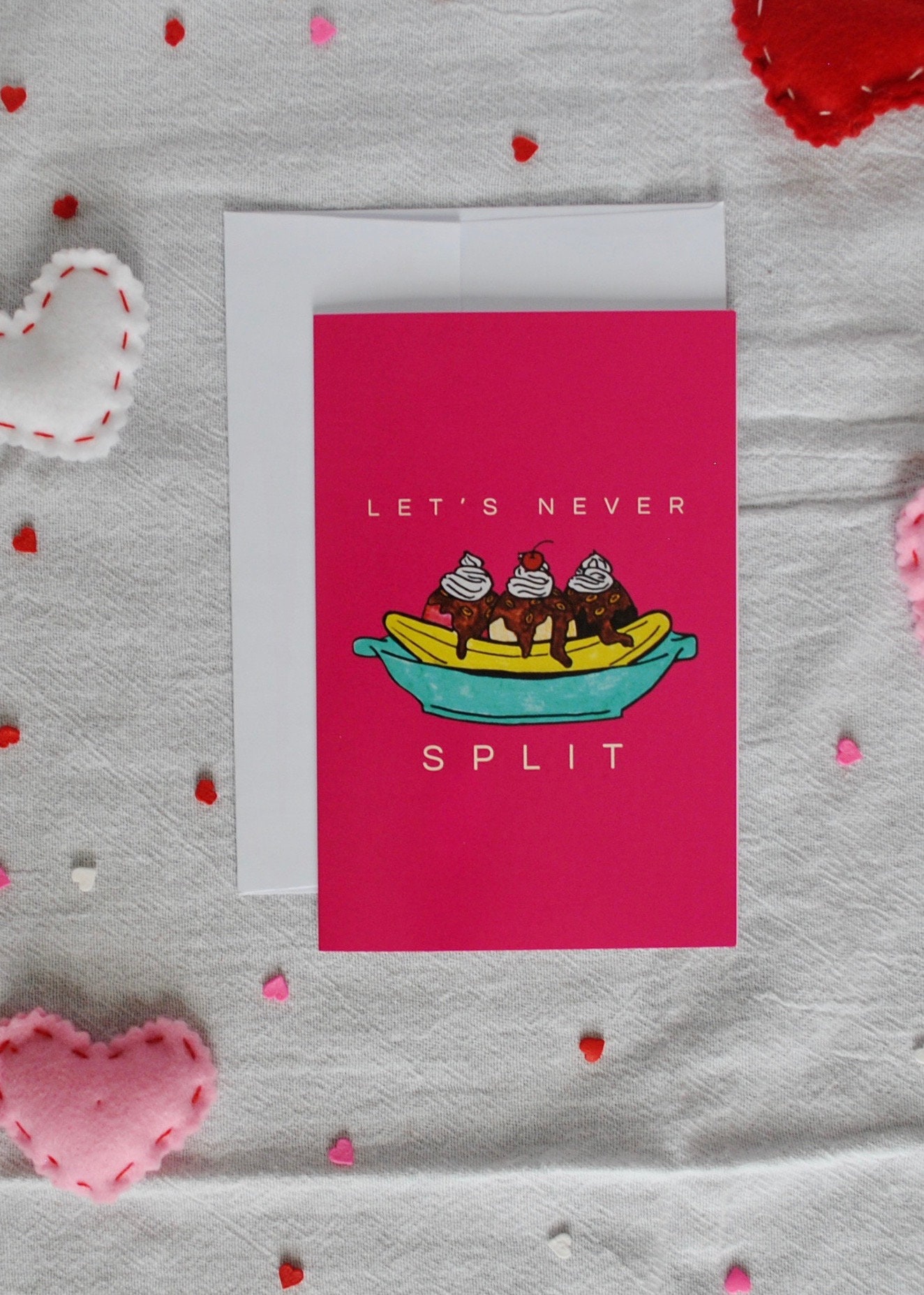 Lets Never Split Card Banana Split Greeting Card Perfect | Etsy