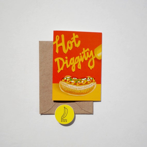 Mini Hot Diggity Dog Card Chicago Hot Dog Card Funny Card - Etsy