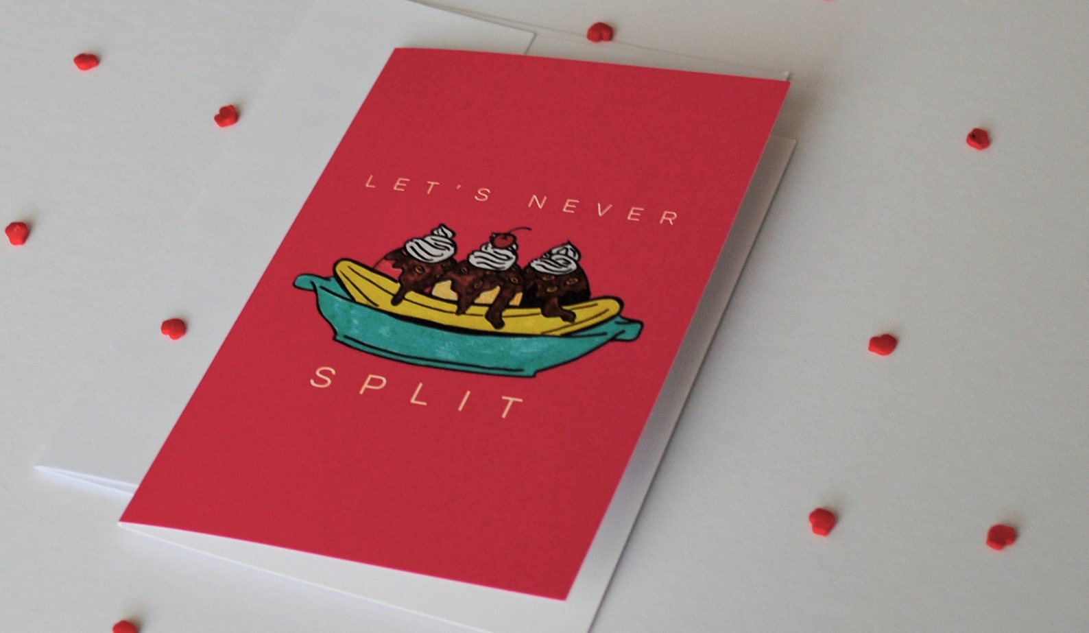 Lets Never Split Card Banana Split Greeting Card Perfect | Etsy