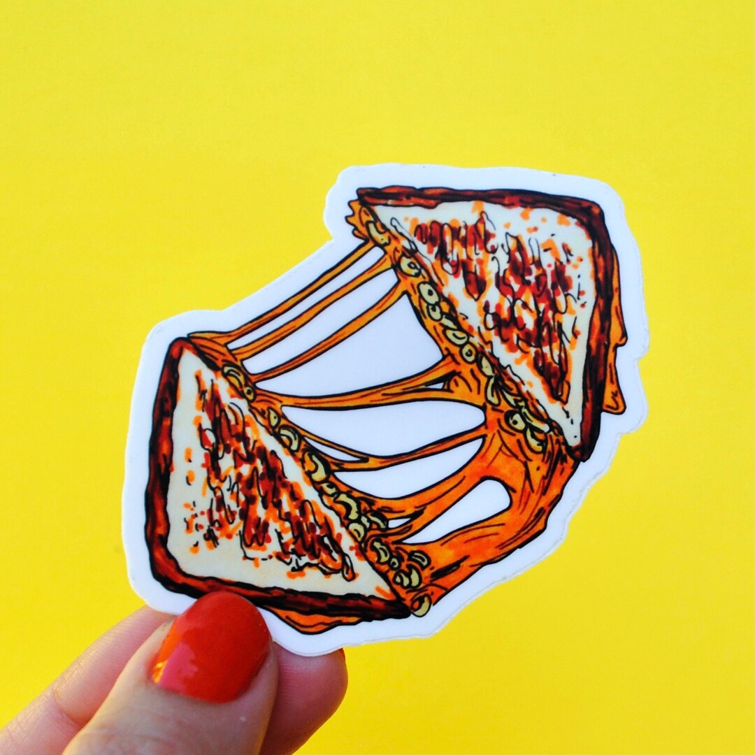 Grilled Cheese Sticker Gooey Grilled Cheese 3 Vinyl Sticker Dishwasher ...