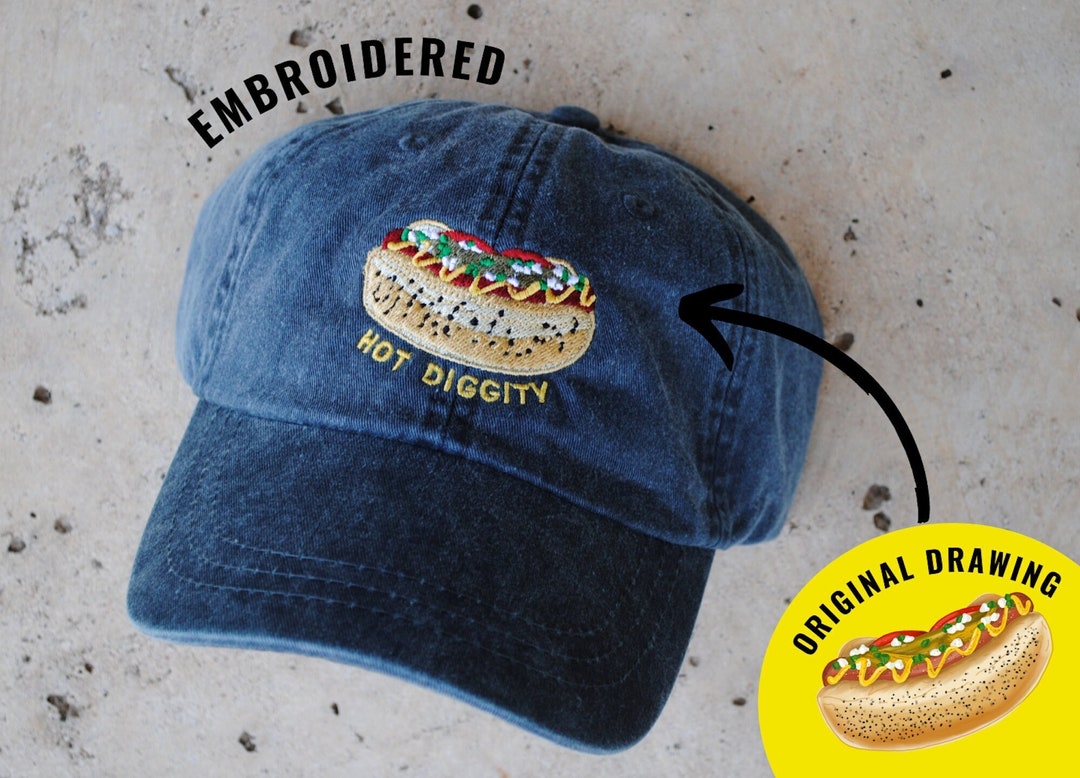 Hot Dog Hat, Chicago Style Hot Dog Embroidery, Chicago Christmas Gift ...