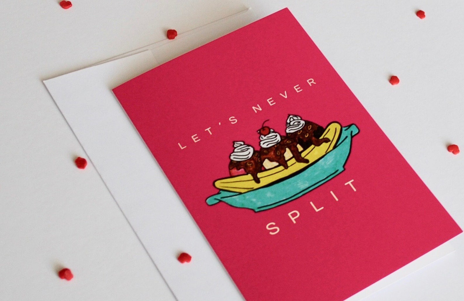 Lets Never Split Card Banana Split Greeting Card Perfect | Etsy